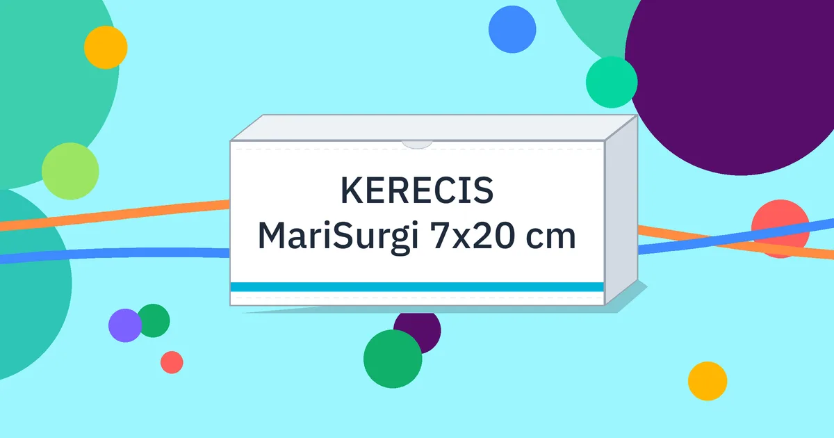 Symbolbild: Packung mit der Aufschrift KERECIS MariSurgi 7x20 cm (PZN 20521563) – Verfügbarkeit und Bezug in Apotheken in Frankfurt am Main