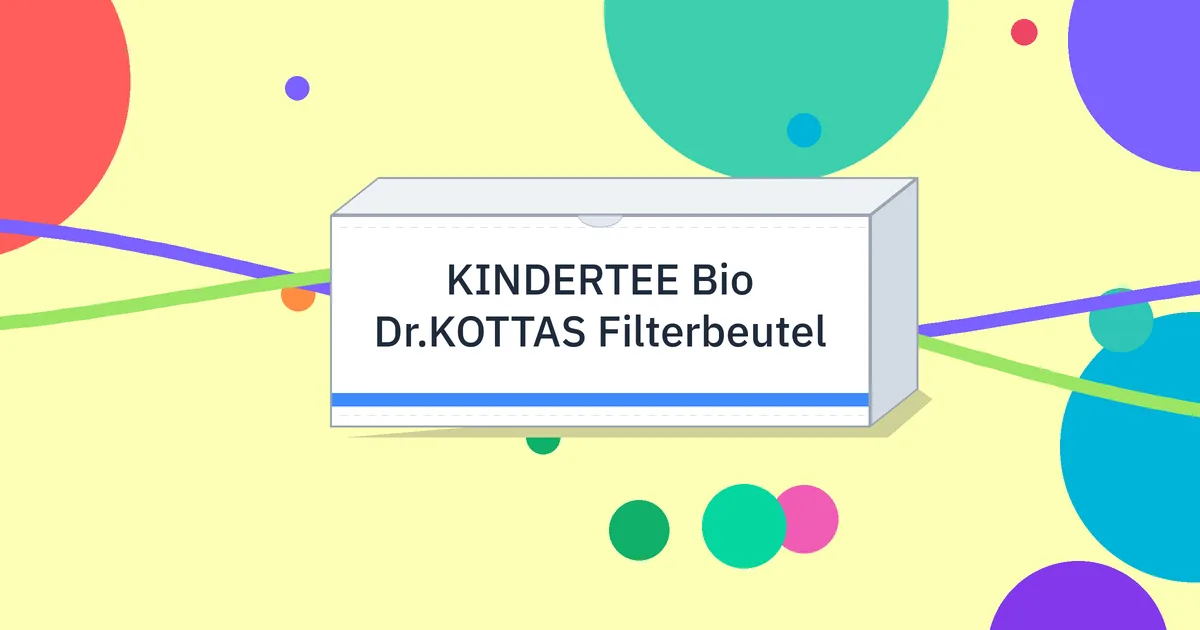 Symbolbild: Packung mit der Aufschrift KINDERTEE Bio Dr.KOTTAS Filterbeutel (PZN 09920009) – Verfügbarkeit und Bezug in Apotheken in Frankfurt am Main