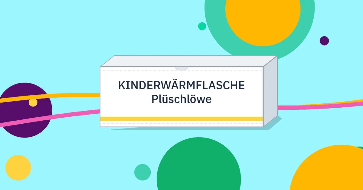 Symbolbild: Packung mit der Aufschrift KINDERWÄRMFLASCHE Plüschlöwe (PZN 03908088) – Verfügbarkeit und Bezug in Apotheken in Frankfurt am Main