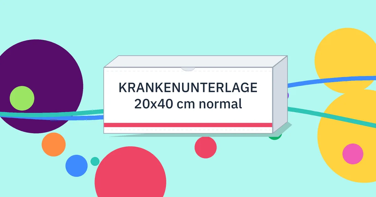 Symbolbild: Packung mit der Aufschrift KRANKENUNTERLAGE 20x40 cm normal (PZN 02442015) – Verfügbarkeit und Bezug in Apotheken in Frankfurt am Main