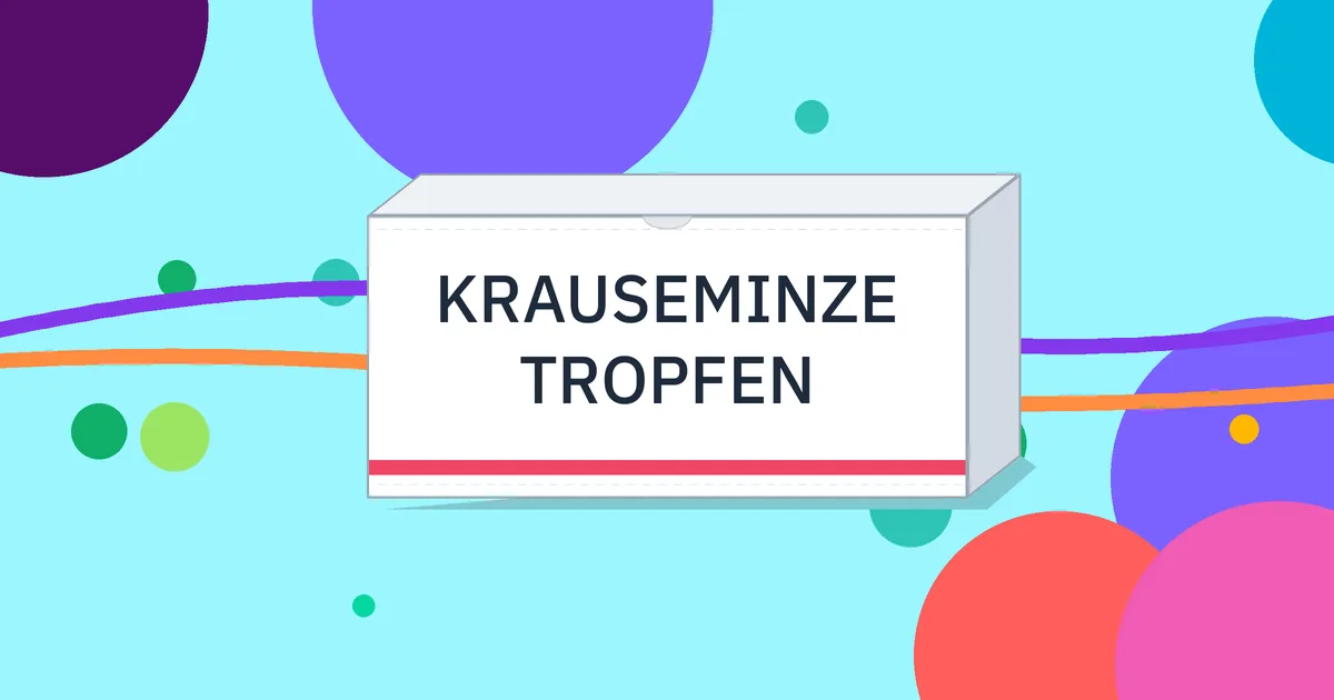 Symbolbild: Packung mit der Aufschrift KRAUSEMINZE TROPFEN (PZN 11547641) – Verfügbarkeit und Bezug in Apotheken in Frankfurt am Main