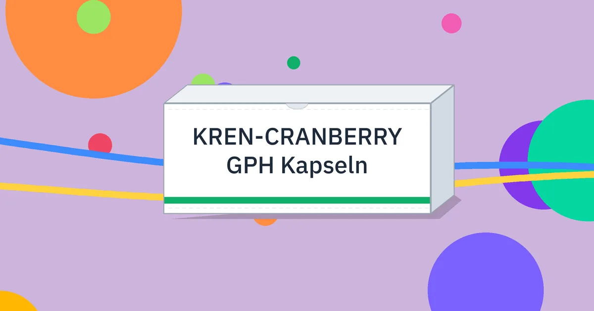 Symbolbild: Packung mit der Aufschrift KREN-CRANBERRY GPH Kapseln (PZN 10264987) – Verfügbarkeit und Bezug in Apotheken in Frankfurt am Main