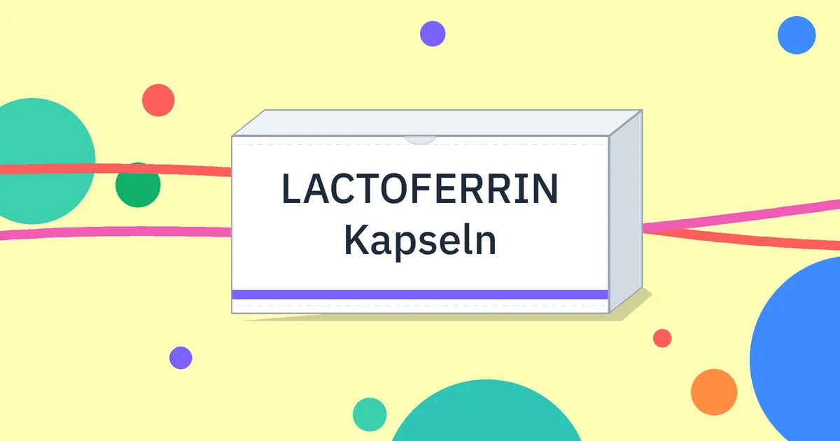 Symbolbild: Packung mit der Aufschrift LACTOFERRIN Kapseln (PZN 19553397) – Verfügbarkeit und Bezug in Apotheken in Frankfurt am Main