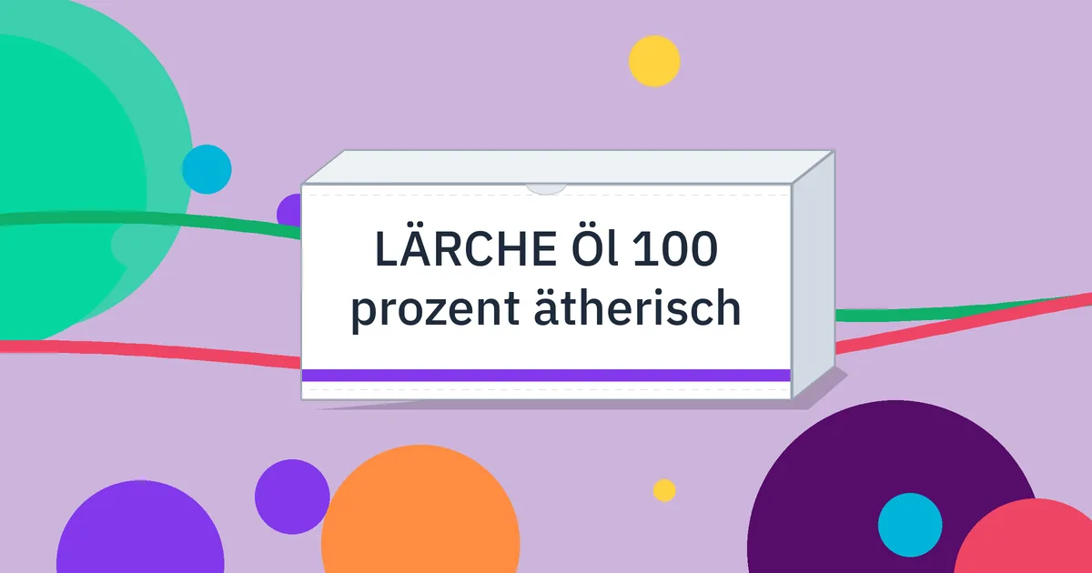 Symbolbild: Packung mit der Aufschrift LÄRCHE Öl 100 prozent ätherisch (PZN 01991412) – Verfügbarkeit und Bezug in Apotheken in Frankfurt am Main