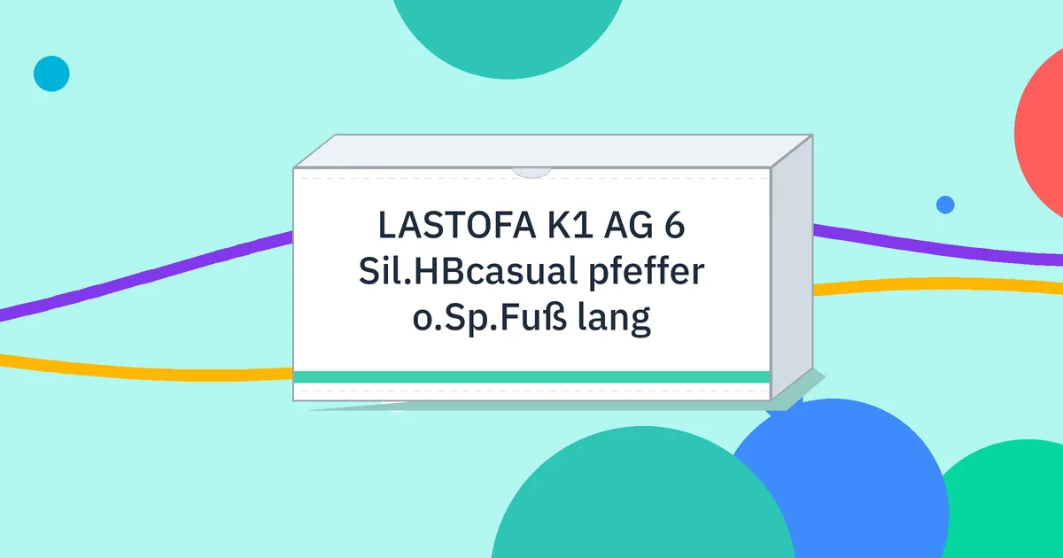 Symbolbild: Packung mit der Aufschrift LASTOFA K1 AG 6 Sil.HBcasual pfeffer o.Sp.Fuß lang (PZN 14149088) – Verfügbarkeit und Bezug in Apotheken in Frankfurt am Main