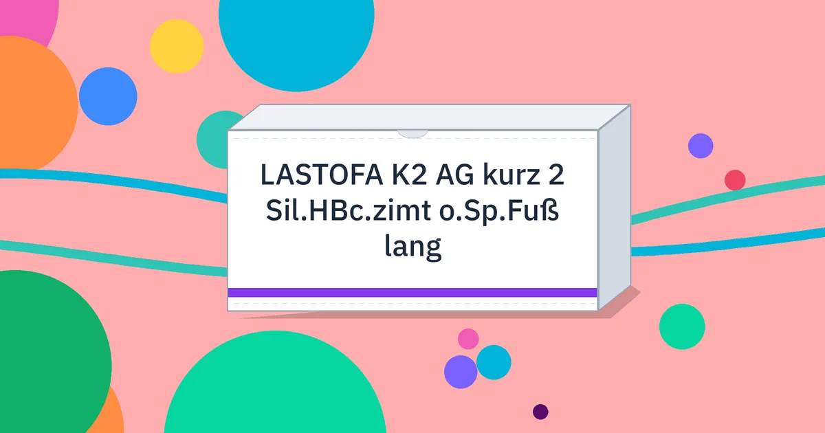 Symbolbild: Packung mit der Aufschrift LASTOFA K2 AG kurz 2 Sil.HBc.zimt o.Sp.Fuß lang (PZN 14149444) – Verfügbarkeit und Bezug in Apotheken in Frankfurt am Main