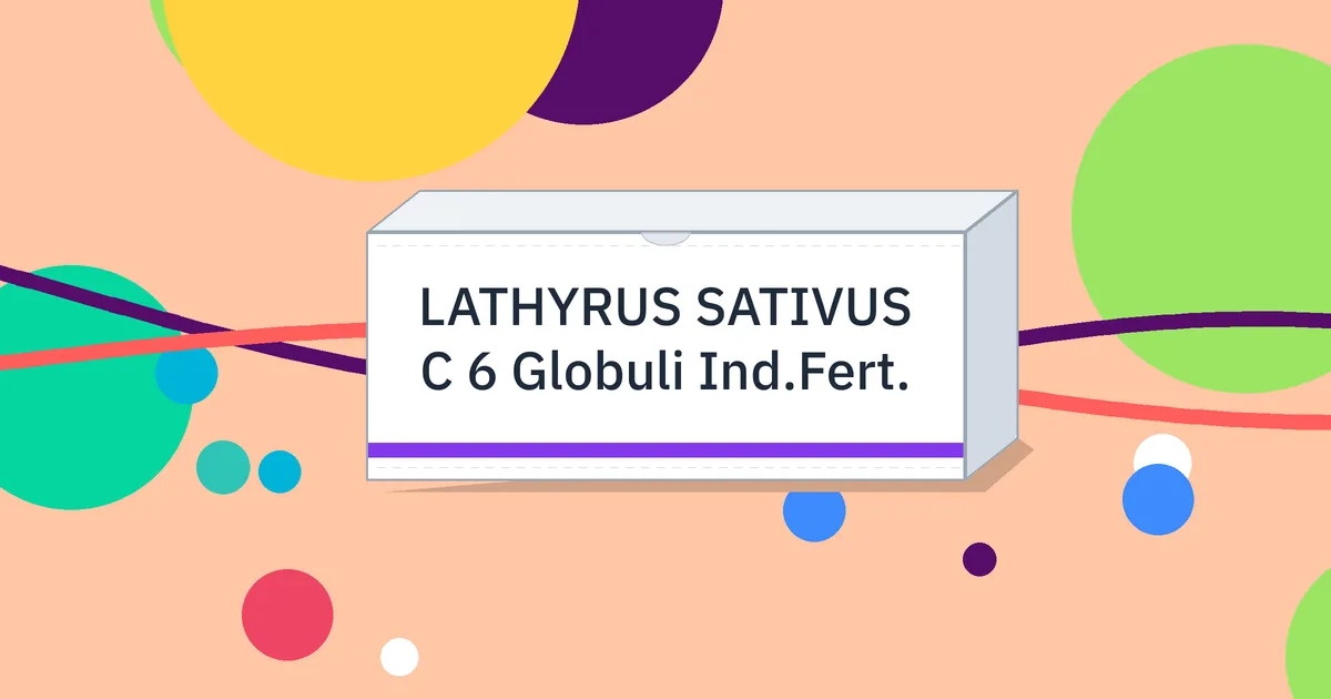 Symbolbild: Packung mit der Aufschrift LATHYRUS SATIVUS C 6 Globuli Ind.Fert. (PZN 17684043) – Verfügbarkeit und Bezug in Apotheken in Frankfurt am Main