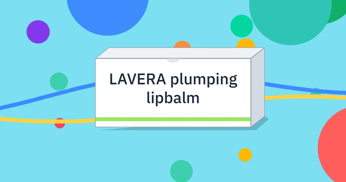 Symbolbild: Packung mit der Aufschrift LAVERA plumping lipbalm (PZN 19799141) – Verfügbarkeit und Bezug in Apotheken in Frankfurt am Main