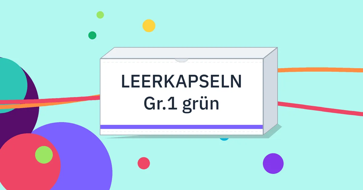 Symbolbild: Packung mit der Aufschrift LEERKAPSELN Gr.1 grün (PZN 13837863) – Verfügbarkeit und Bezug in Apotheken in Frankfurt am Main