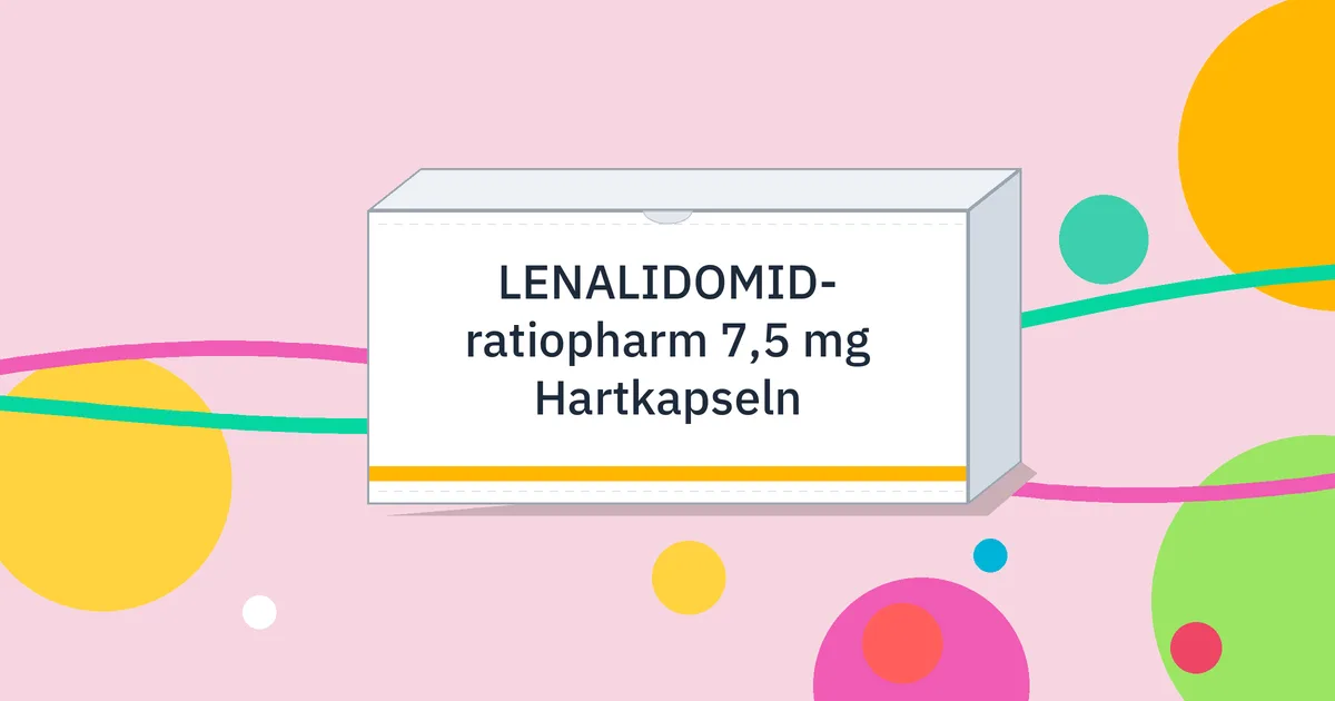 Symbolbild: Packung mit der Aufschrift LENALIDOMID-ratiopharm 7,5 mg Hartkapseln (PZN 17216684) – Verfügbarkeit und Bezug in Apotheken in Frankfurt am Main