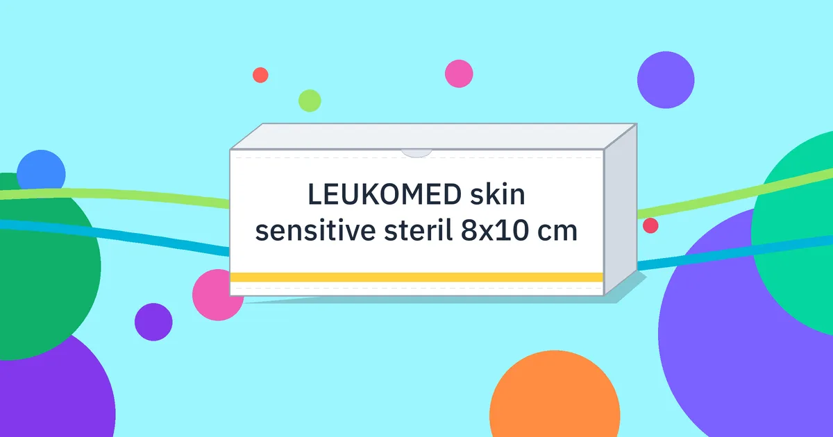 Symbolbild: Packung mit der Aufschrift LEUKOMED skin sensitive steril 8x10 cm (PZN 17410920) – Verfügbarkeit und Bezug in Apotheken in Frankfurt am Main