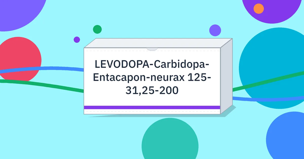 Symbolbild: Packung mit der Aufschrift LEVODOPA-Carbidopa-Entacapon-neurax 125-31,25-200 (PZN 10352912) – Verfügbarkeit und Bezug in Apotheken in Frankfurt am Main