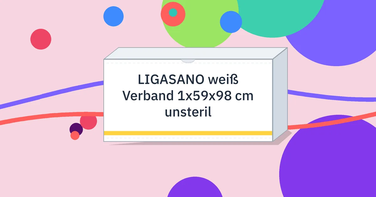 Symbolbild: Packung mit der Aufschrift LIGASANO weiß Verband 1x59x98 cm unsteril (PZN 17250793) – Verfügbarkeit und Bezug in Apotheken in Frankfurt am Main