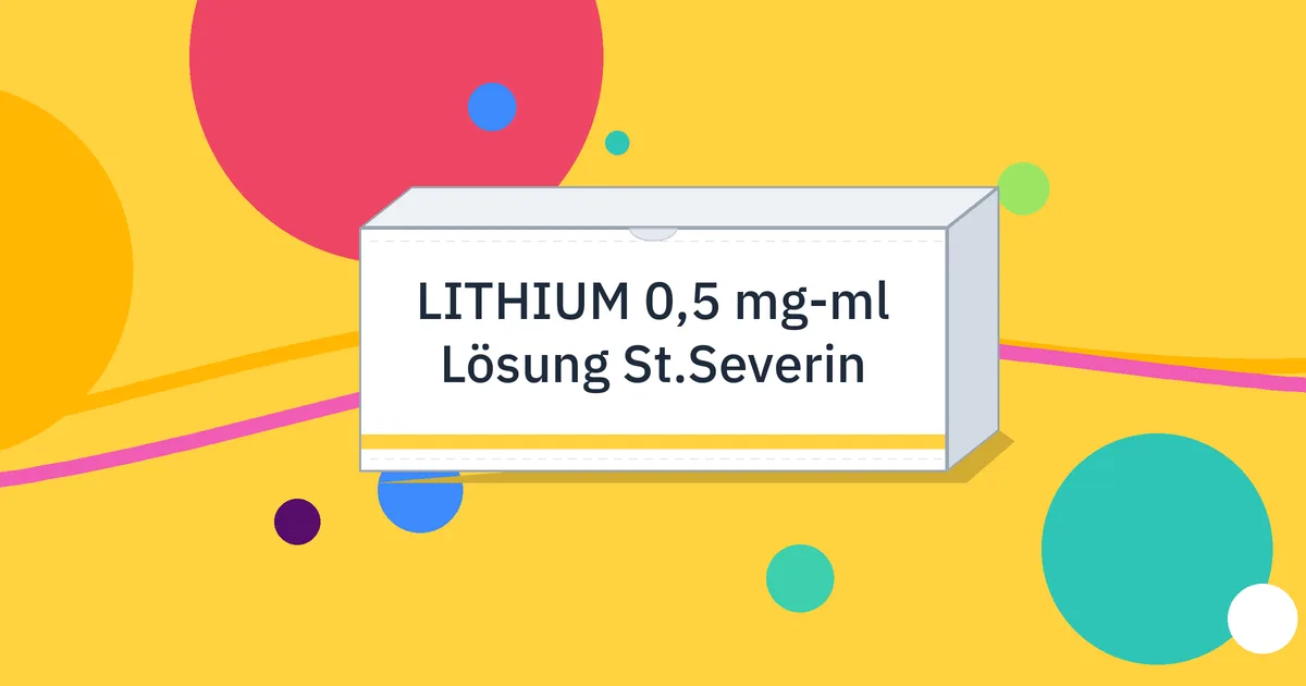 Symbolbild: Packung mit der Aufschrift LITHIUM 0,5 mg-ml Lösung St.Severin (PZN 20346953) – Verfügbarkeit und Bezug in Apotheken in Frankfurt am Main
