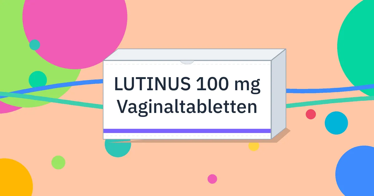 Symbolbild: Packung mit der Aufschrift LUTINUS 100 mg Vaginaltabletten (PZN 11229906) – Verfügbarkeit und Bezug in Apotheken in Frankfurt am Main