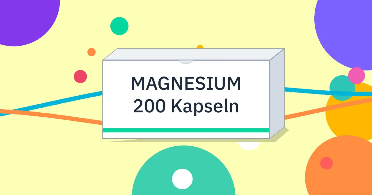 Symbolbild: Packung mit der Aufschrift MAGNESIUM 200 Kapseln (PZN 12586910) – Verfügbarkeit und Bezug in Apotheken in Frankfurt am Main