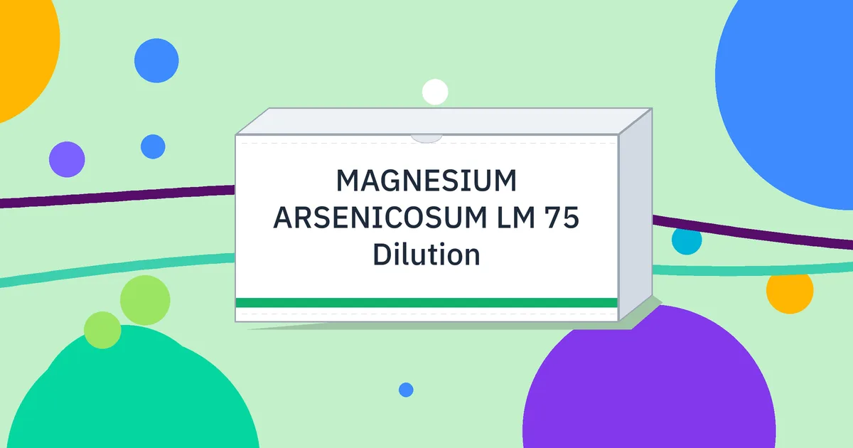 Symbolbild: Packung mit der Aufschrift MAGNESIUM ARSENICOSUM LM 75 Dilution (PZN 12936391) – Verfügbarkeit und Bezug in Apotheken in Frankfurt am Main