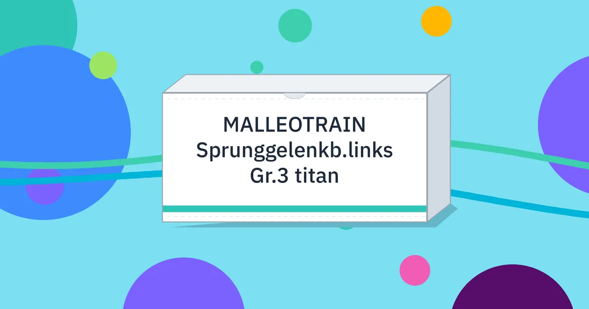 Symbolbild: Packung mit der Aufschrift MALLEOTRAIN Sprunggelenkb.links Gr.3 titan (PZN 01284318) – Verfügbarkeit und Bezug in Apotheken in Frankfurt am Main