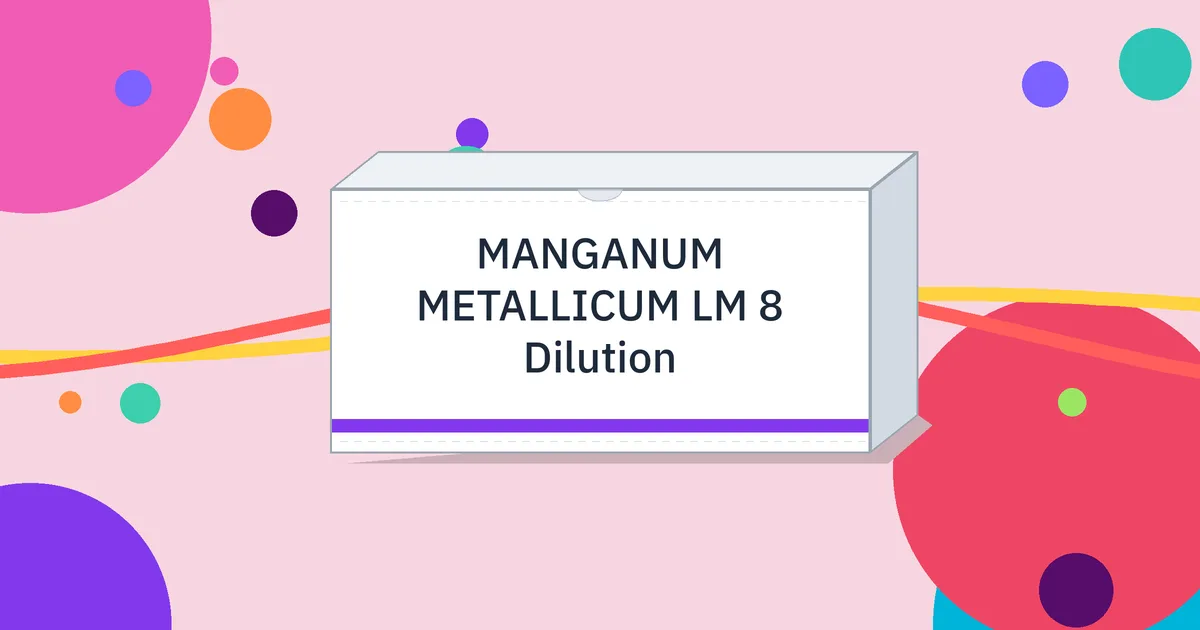 Symbolbild: Packung mit der Aufschrift MANGANUM METALLICUM LM 8 Dilution (PZN 12943215) – Verfügbarkeit und Bezug in Apotheken in Frankfurt am Main