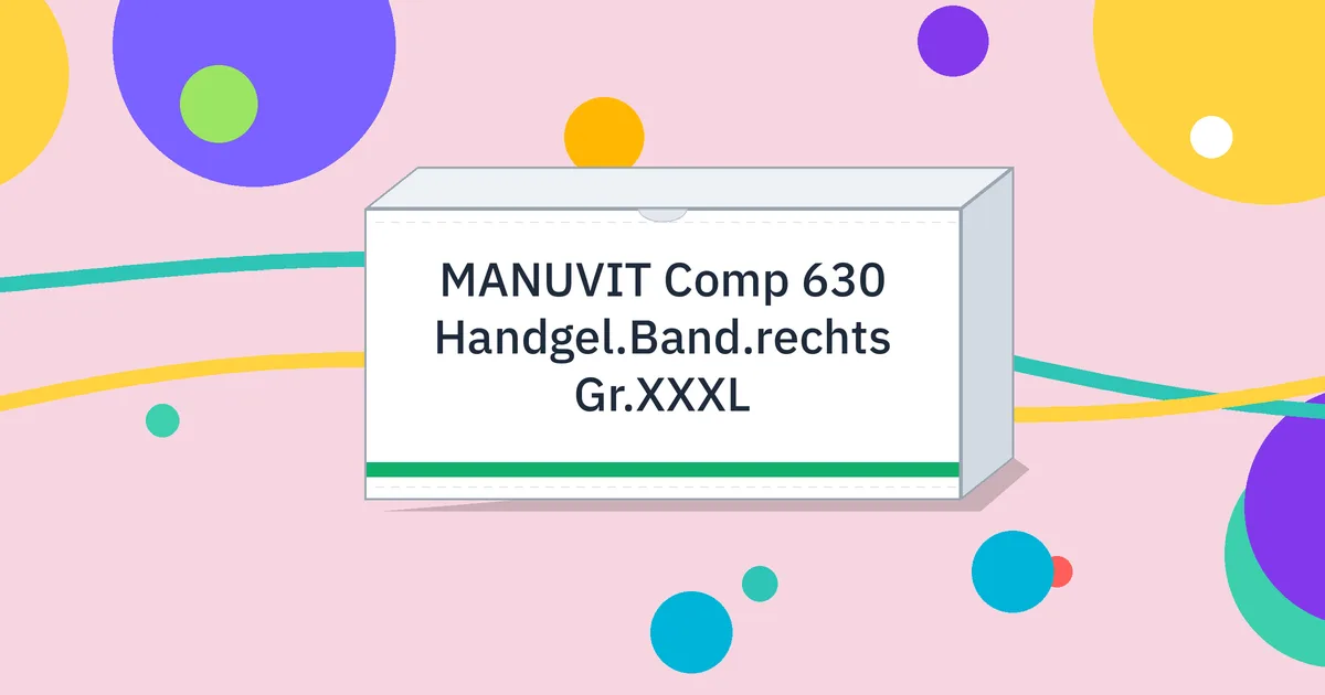 Symbolbild: Packung mit der Aufschrift MANUVIT Comp 630 Handgel.Band.rechts Gr.XXXL (PZN 09403780) – Verfügbarkeit und Bezug in Apotheken in Frankfurt am Main