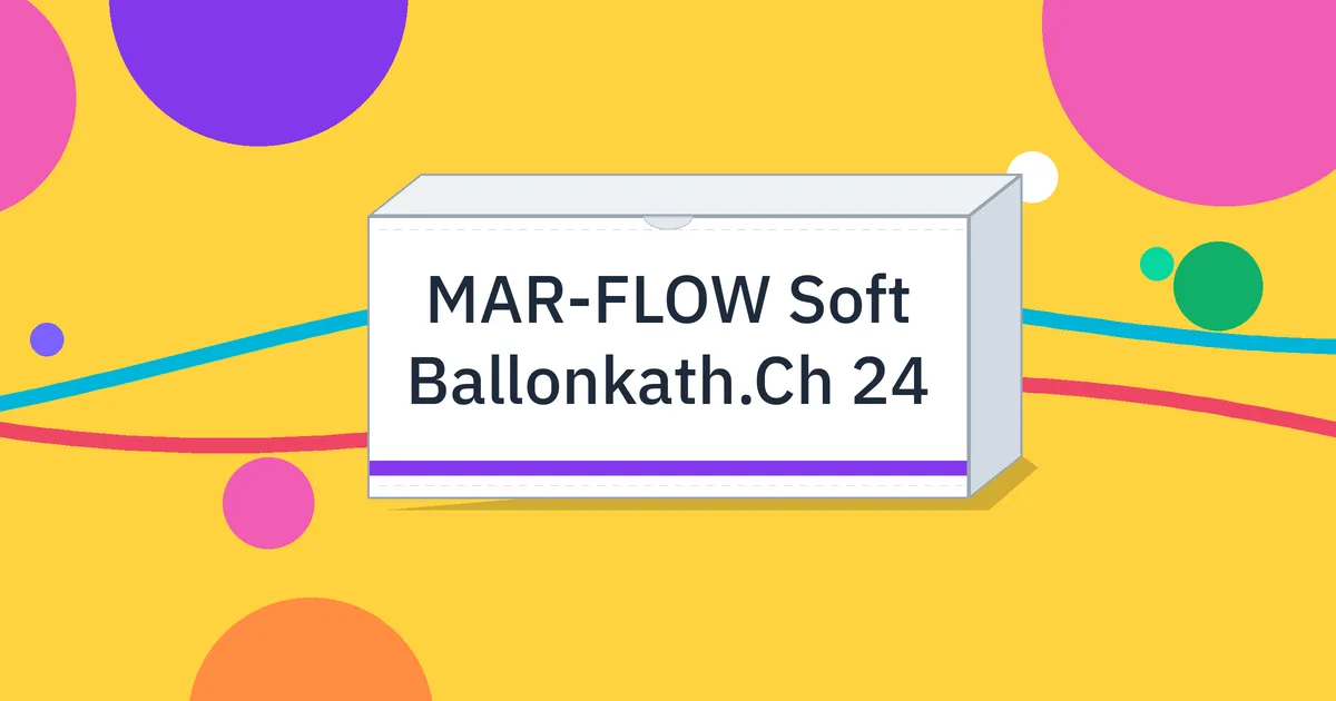 Symbolbild: Packung mit der Aufschrift MAR-FLOW Soft Ballonkath.Ch 24 (PZN 02394316) – Verfügbarkeit und Bezug in Apotheken in Frankfurt am Main