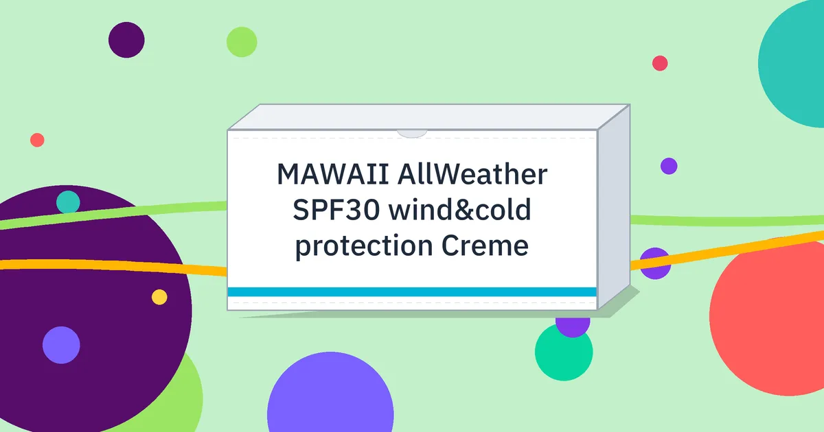 Symbolbild: Packung mit der Aufschrift MAWAII AllWeather SPF30 wind&cold protection Creme (PZN 09695021) – Verfügbarkeit und Bezug in Apotheken in Frankfurt am Main