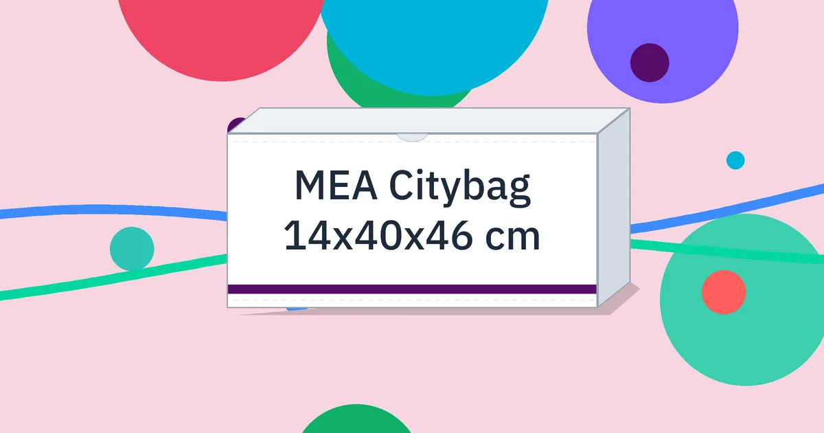 Symbolbild: Packung mit der Aufschrift MEA Citybag 14x40x46 cm (PZN 11302796) – Verfügbarkeit und Bezug in Apotheken in Frankfurt am Main