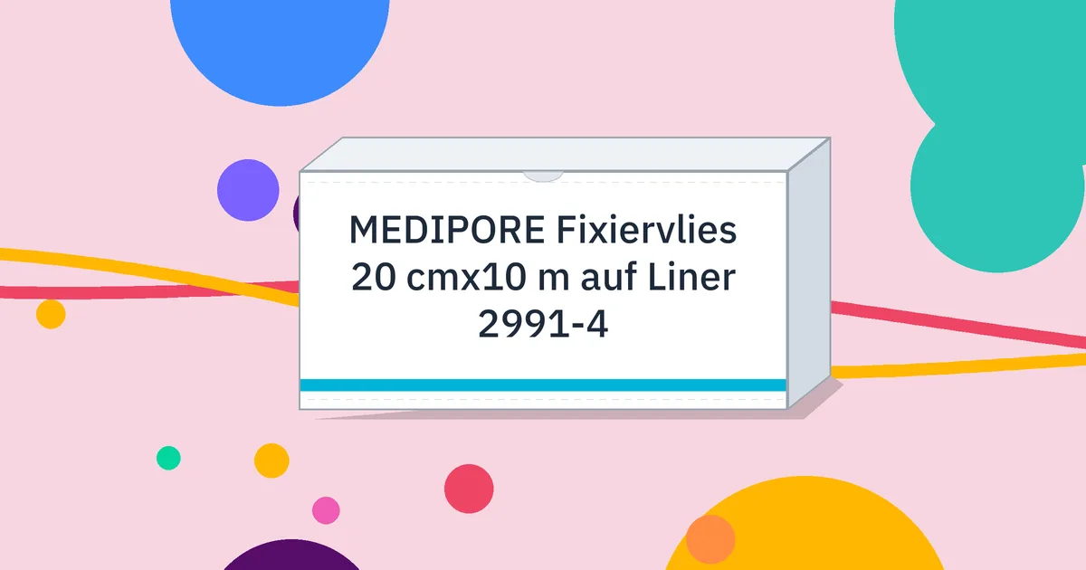 Symbolbild: Packung mit der Aufschrift MEDIPORE Fixiervlies 20 cmx10 m auf Liner 2991-4 (PZN 20129687) – Verfügbarkeit und Bezug in Apotheken in Frankfurt am Main