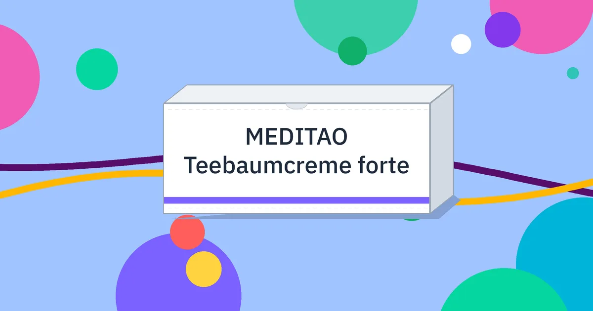 Symbolbild: Packung mit der Aufschrift MEDITAO Teebaumcreme forte (PZN 10556974) – Verfügbarkeit und Bezug in Apotheken in Frankfurt am Main