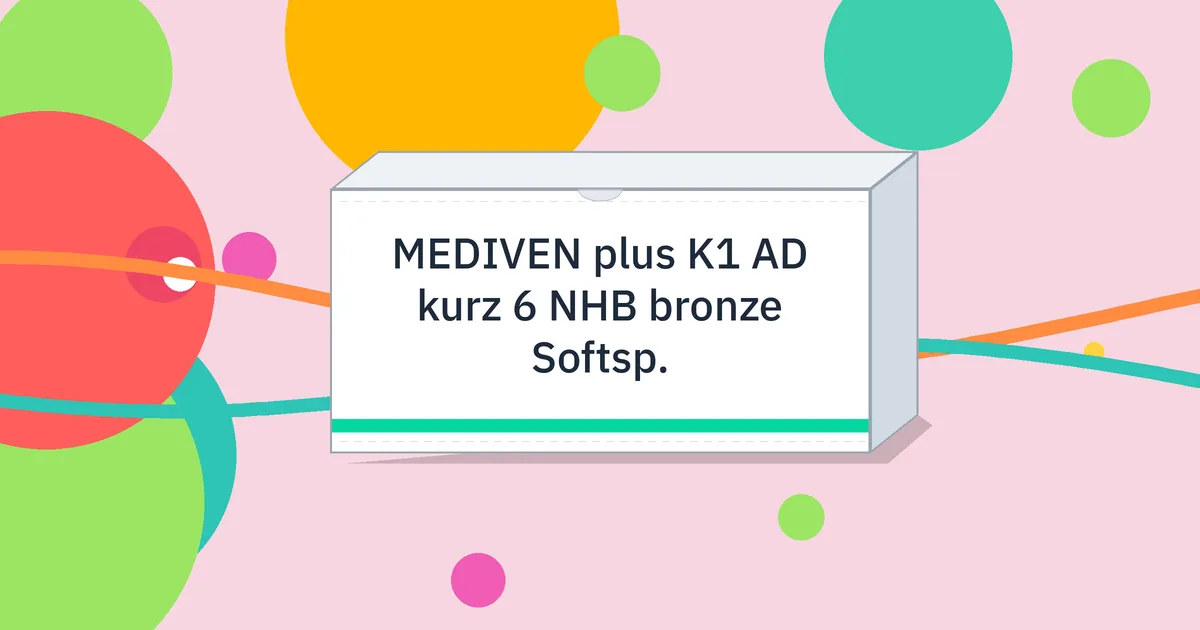 Symbolbild: Packung mit der Aufschrift MEDIVEN plus K1 AD kurz 6 NHB bronze Softsp. (PZN 15898461) – Verfügbarkeit und Bezug in Apotheken in Frankfurt am Main
