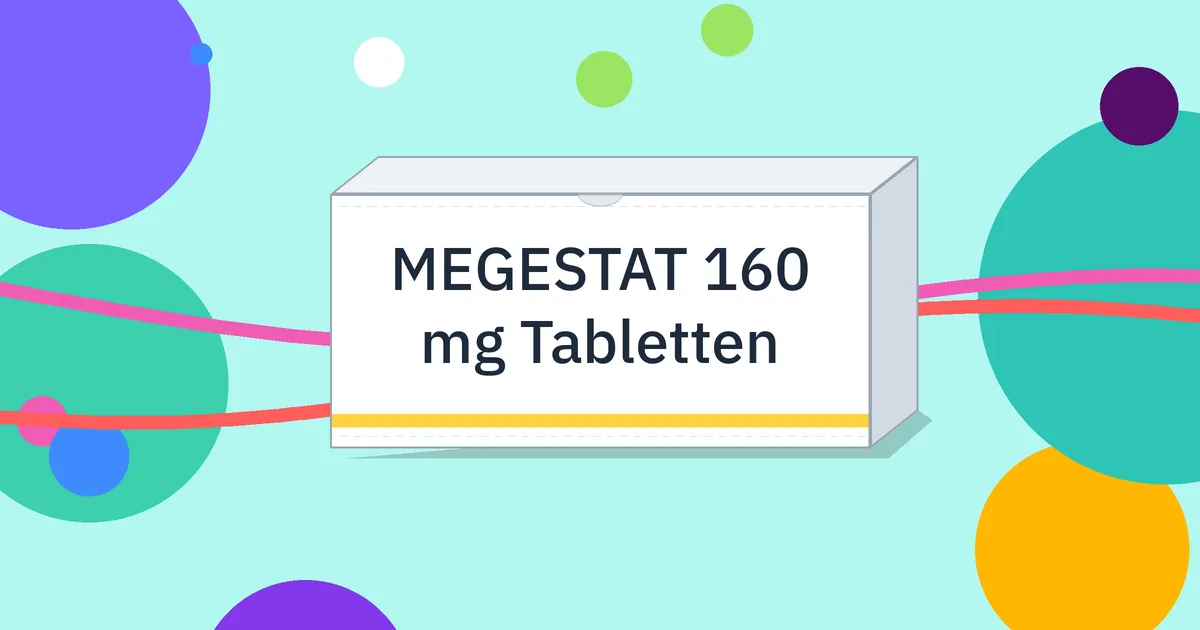 Symbolbild: Packung mit der Aufschrift MEGESTAT 160 mg Tabletten (PZN 17185630) – Verfügbarkeit und Bezug in Apotheken in Frankfurt am Main