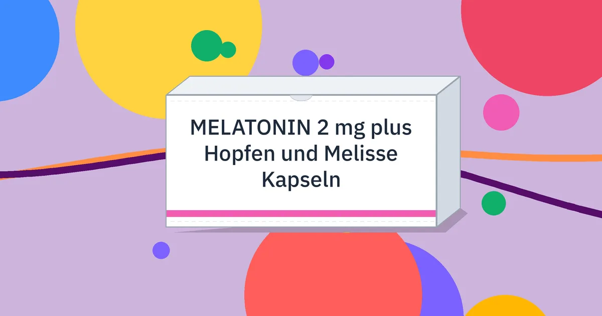 Symbolbild: Packung mit der Aufschrift MELATONIN 2 mg plus Hopfen und Melisse Kapseln (PZN 17379831) – Verfügbarkeit und Bezug in Apotheken in Frankfurt am Main