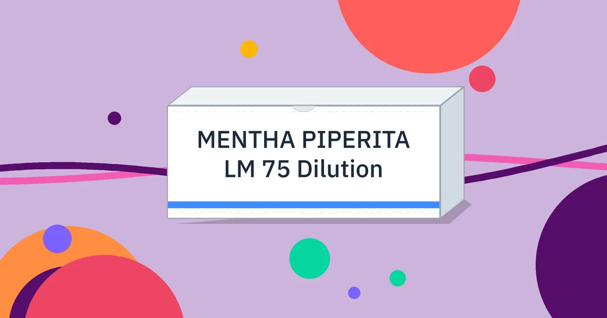 Symbolbild: Packung mit der Aufschrift MENTHA PIPERITA LM 75 Dilution (PZN 13604478) – Verfügbarkeit und Bezug in Apotheken in Frankfurt am Main
