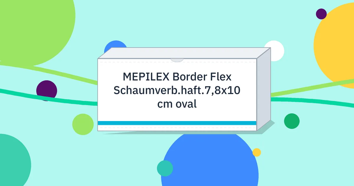Symbolbild: Packung mit der Aufschrift MEPILEX Border Flex Schaumverb.haft.7,8x10 cm oval (PZN 19702058) – Verfügbarkeit und Bezug in Apotheken in Frankfurt am Main