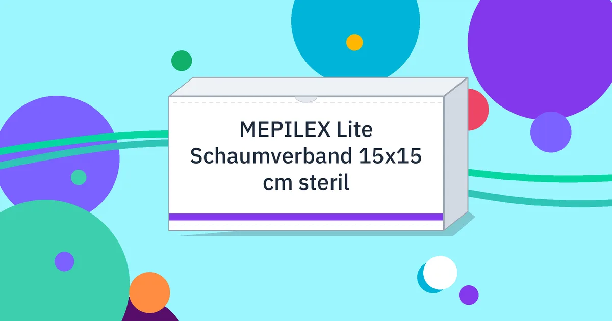 Symbolbild: Packung mit der Aufschrift MEPILEX Lite Schaumverband 15x15 cm steril (PZN 11690605) – Verfügbarkeit und Bezug in Apotheken in Frankfurt am Main
