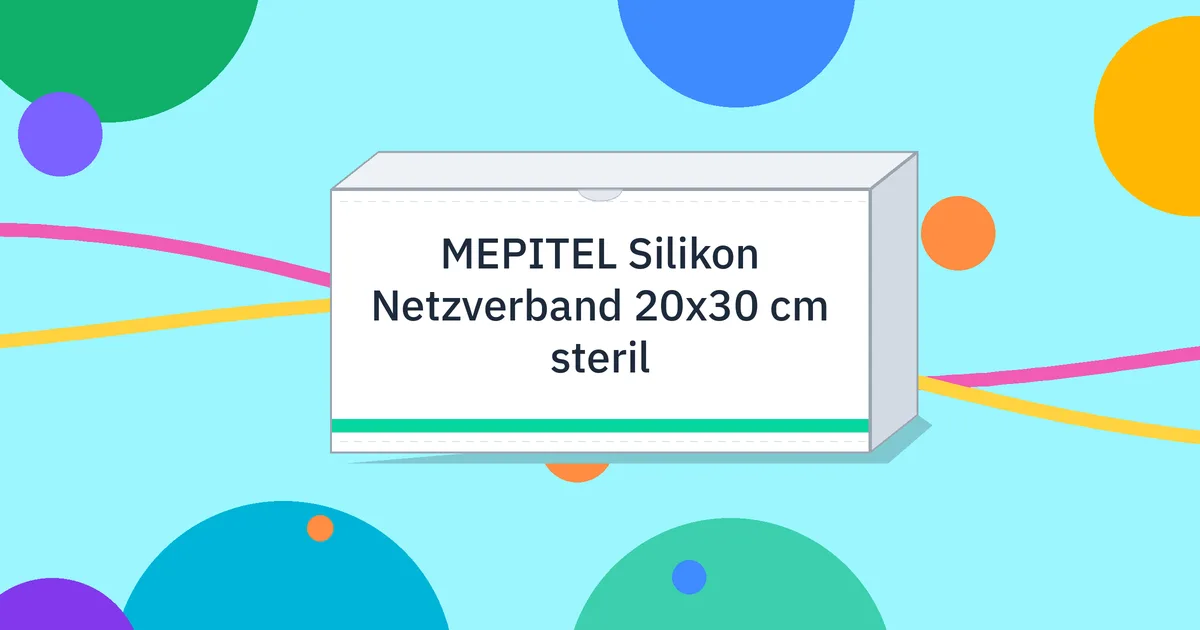 Symbolbild: Packung mit der Aufschrift MEPITEL Silikon Netzverband 20x30 cm steril (PZN 18395832) – Verfügbarkeit und Bezug in Apotheken in Frankfurt am Main