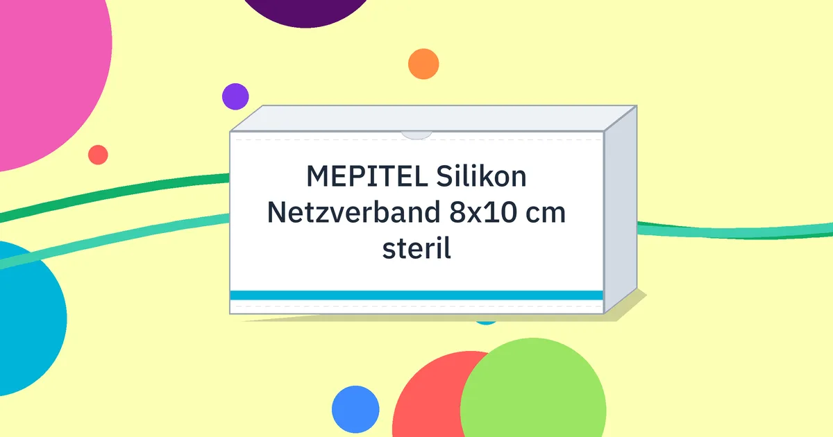 Symbolbild: Packung mit der Aufschrift MEPITEL Silikon Netzverband 8x10 cm steril (PZN 07126827) – Verfügbarkeit und Bezug in Apotheken in Frankfurt am Main
