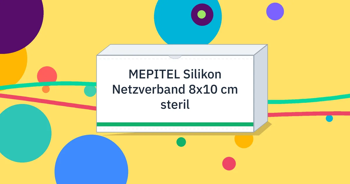 Symbolbild: Packung mit der Aufschrift MEPITEL Silikon Netzverband 8x10 cm steril (PZN 19702532) – Verfügbarkeit und Bezug in Apotheken in Frankfurt am Main