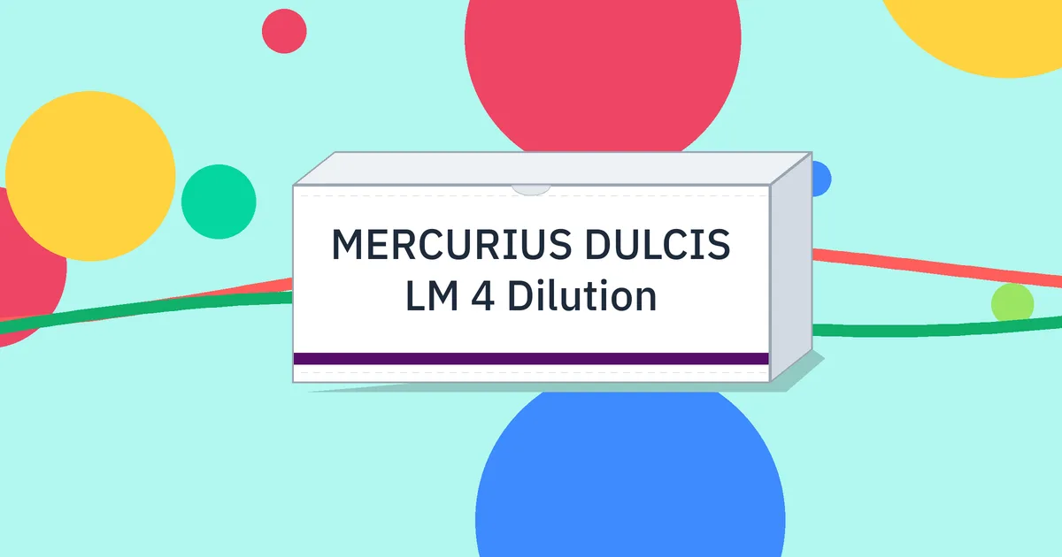 Symbolbild: Packung mit der Aufschrift MERCURIUS DULCIS LM 4 Dilution (PZN 12951249) – Verfügbarkeit und Bezug in Apotheken in Frankfurt am Main