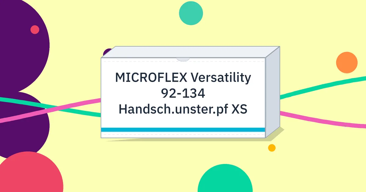 Symbolbild: Packung mit der Aufschrift MICROFLEX Versatility 92-134 Handsch.unster.pf XS (PZN 18387784) – Verfügbarkeit und Bezug in Apotheken in Frankfurt am Main