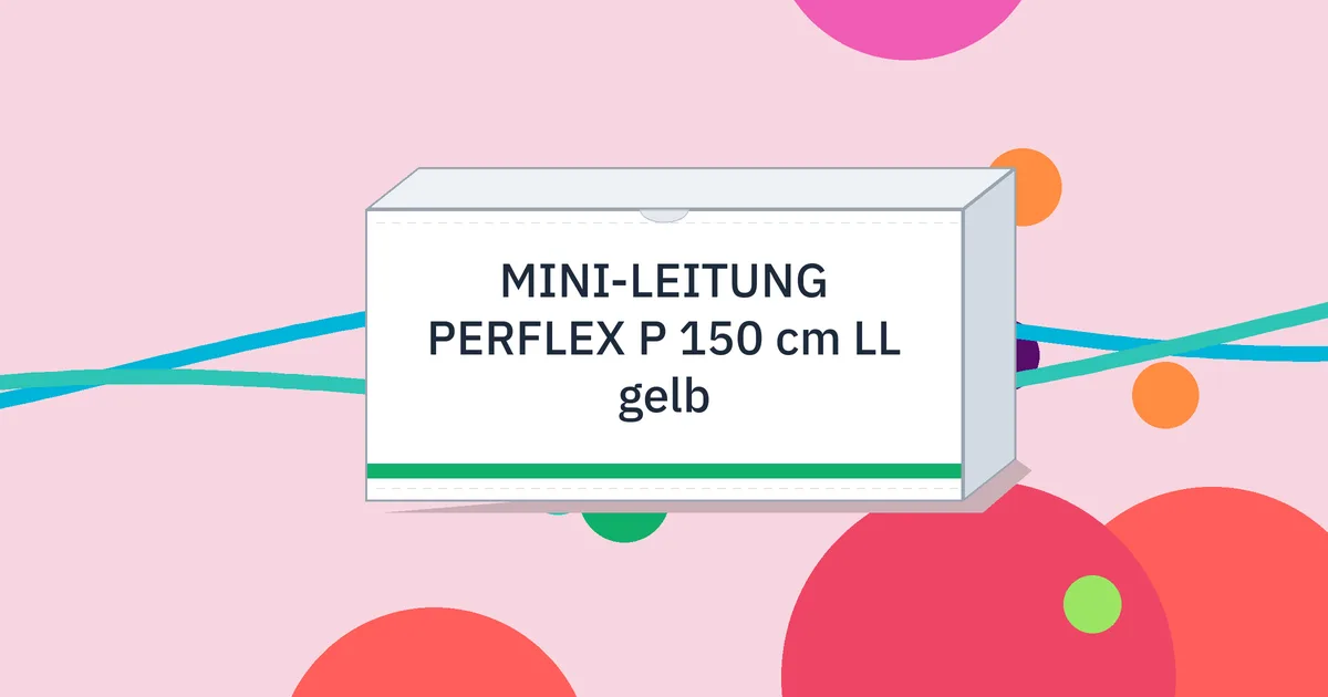 Symbolbild: Packung mit der Aufschrift MINI-LEITUNG PERFLEX P 150 cm LL gelb (PZN 17487992) – Verfügbarkeit und Bezug in Apotheken in Frankfurt am Main