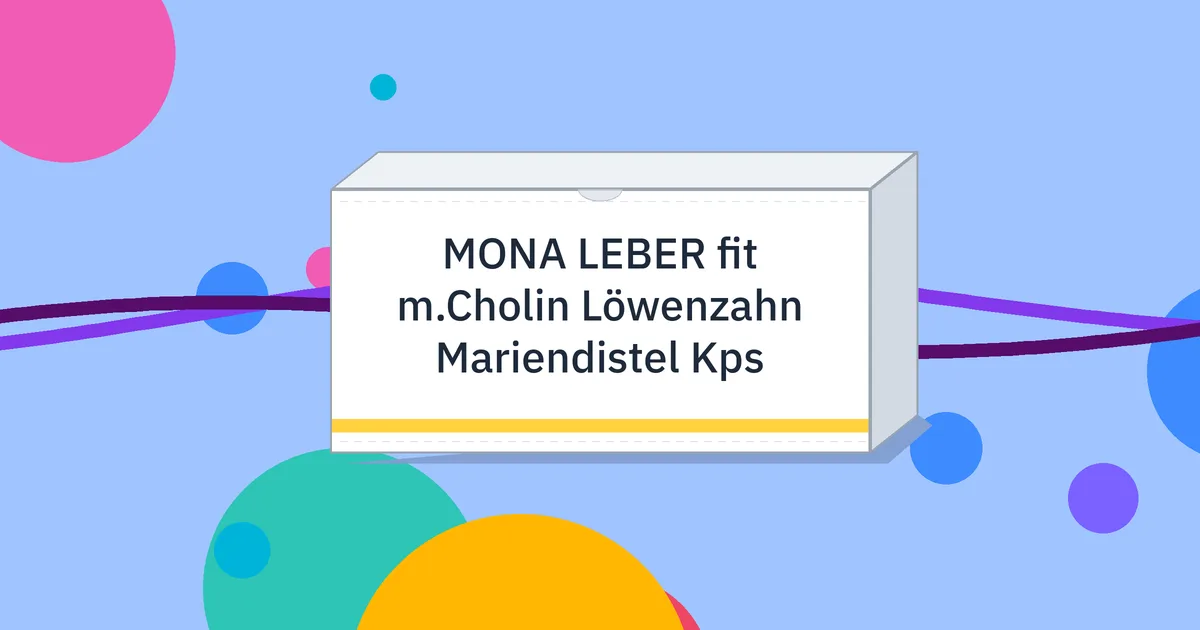 Symbolbild: Packung mit der Aufschrift MONA LEBER fit m.Cholin Löwenzahn Mariendistel Kps (PZN 19519963) – Verfügbarkeit und Bezug in Apotheken in Frankfurt am Main