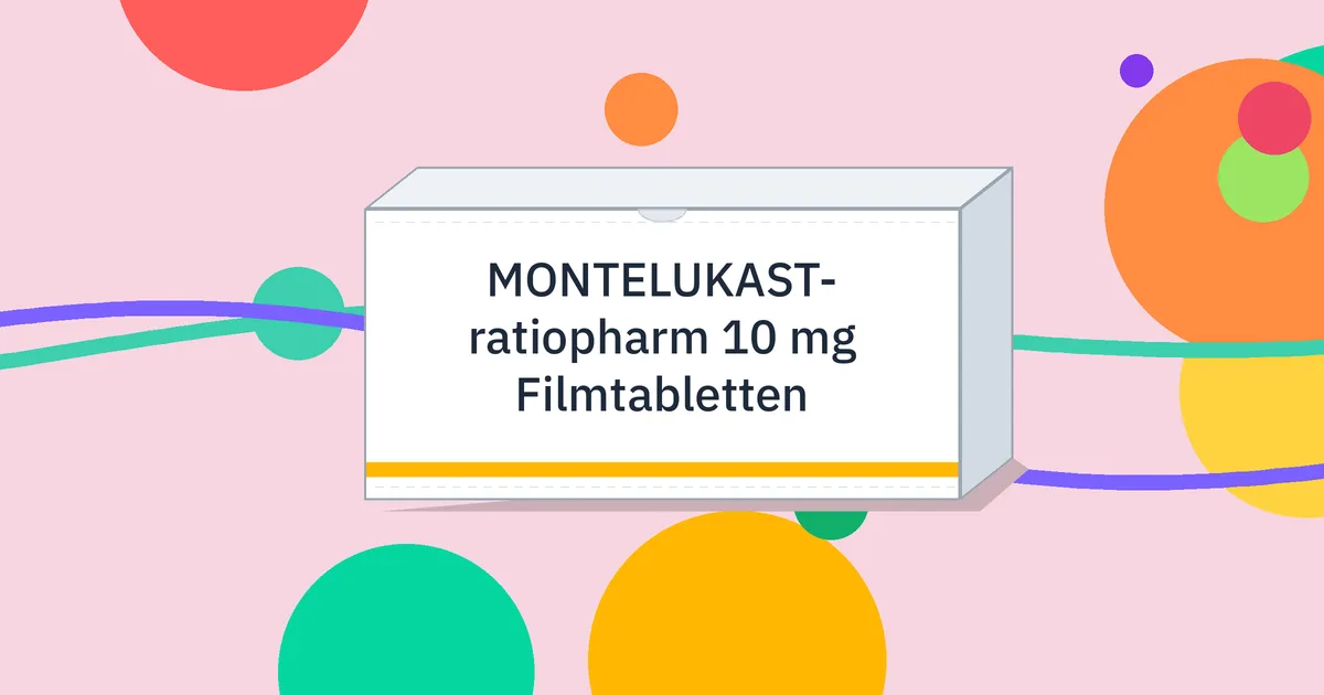 Symbolbild: Packung mit der Aufschrift MONTELUKAST-ratiopharm 10 mg Filmtabletten (PZN 09326335) – Verfügbarkeit und Bezug in Apotheken in Frankfurt am Main