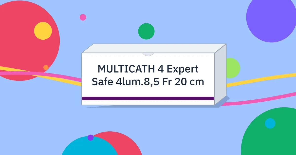 Symbolbild: Packung mit der Aufschrift MULTICATH 4 Expert Safe 4lum.8,5 Fr 20 cm (PZN 10304215) – Verfügbarkeit und Bezug in Apotheken in Frankfurt am Main