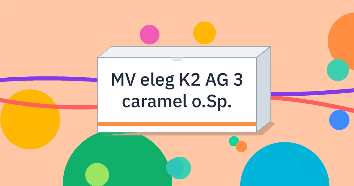 Symbolbild: Packung mit der Aufschrift MV eleg K2 AG 3 caramel o.Sp. (PZN 00531482) – Verfügbarkeit und Bezug in Apotheken in Frankfurt am Main