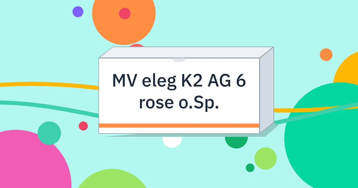 Symbolbild: Packung mit der Aufschrift MV eleg K2 AG 6 rose o.Sp. (PZN 14700215) – Verfügbarkeit und Bezug in Apotheken in Frankfurt am Main