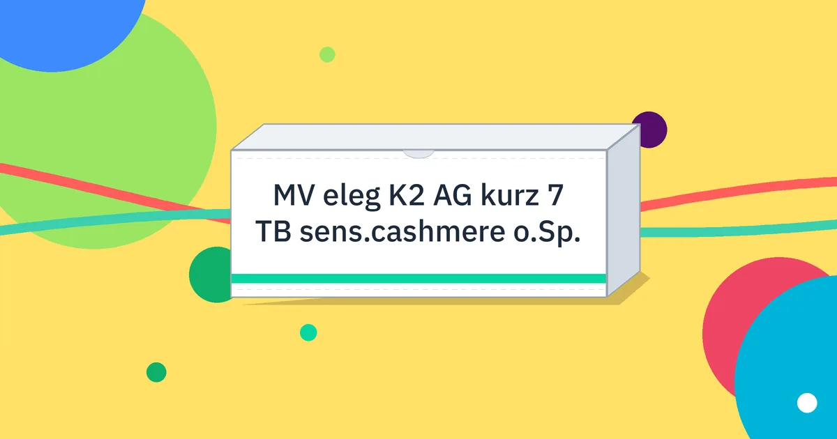Symbolbild: Packung mit der Aufschrift MV eleg K2 AG kurz 7 TB sens.cashmere o.Sp. (PZN 14673990) – Verfügbarkeit und Bezug in Apotheken in Frankfurt am Main
