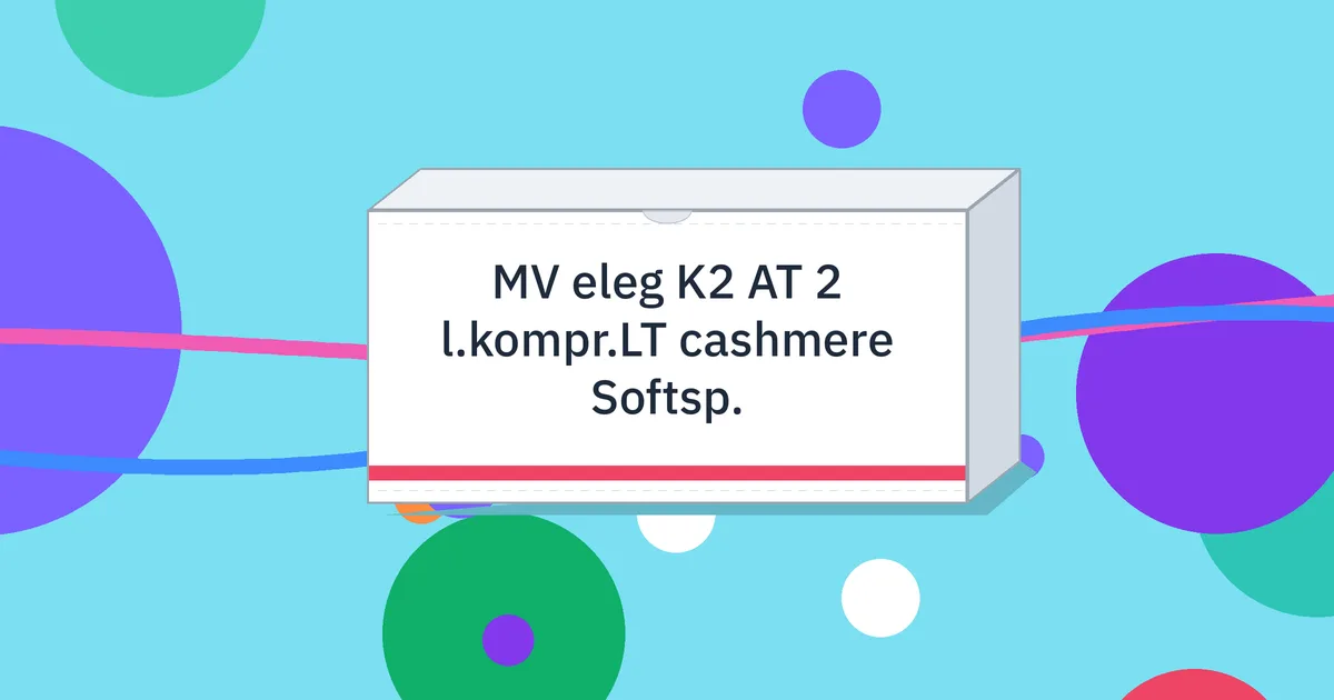 Symbolbild: Packung mit der Aufschrift MV eleg K2 AT 2 l.kompr.LT cashmere Softsp. (PZN 15285528) – Verfügbarkeit und Bezug in Apotheken in Frankfurt am Main