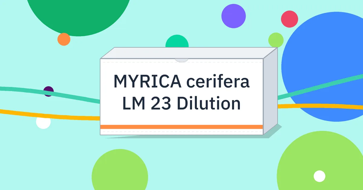 Symbolbild: Packung mit der Aufschrift MYRICA cerifera LM 23 Dilution (PZN 12957269) – Verfügbarkeit und Bezug in Apotheken in Frankfurt am Main