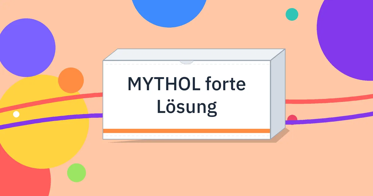 Symbolbild: Packung mit der Aufschrift MYTHOL forte Lösung (PZN 07631293) – Verfügbarkeit und Bezug in Apotheken in Frankfurt am Main